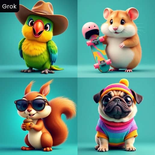 Adorable 3D Characters with Pop-Art Vibes | Grok Prompt