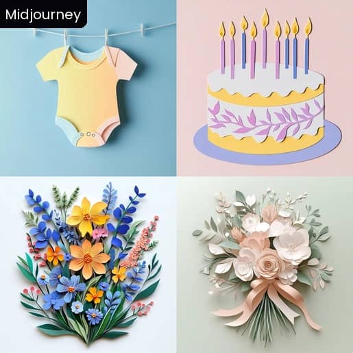 Papercut Greeting Card Designs | Midjourney Prompt