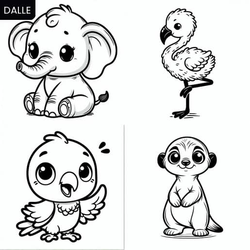 Big and Simple Coloring Page for Toddler | DALLE Prompt