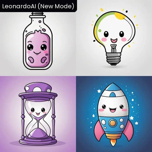 Kawaii Lineal Color Icons | LeonardoAI (New Mode) Prompt